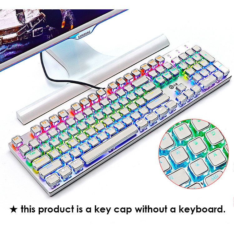 ⚜Mechanical Keyboard For Gamer Mause Round Electroplated Metal Texture ...