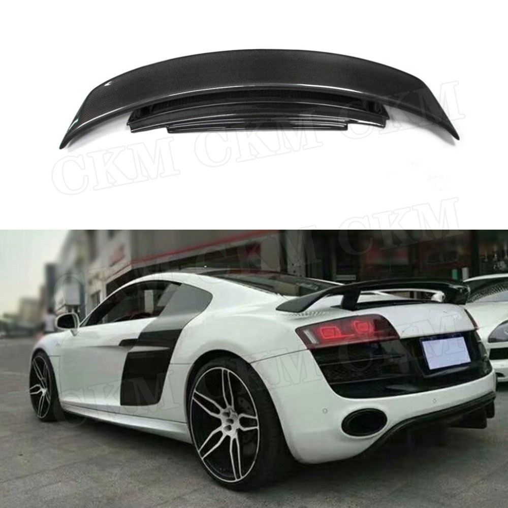☌For R8 GT Style Carbon Fiber Rear Trunk Spoiler FRP Prime Tail Lip ...