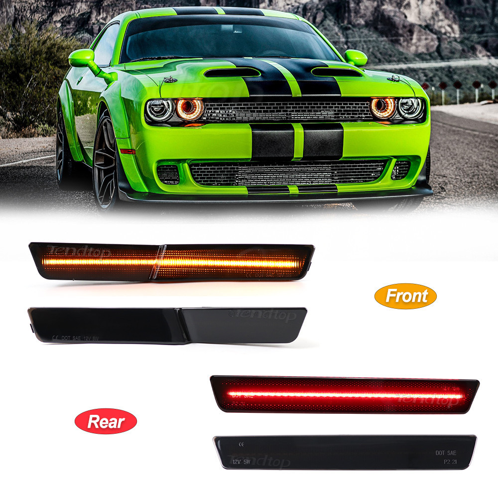 LED Front Rear Bumper Lamp Side Marker Lights For Dodge Challenger SRT ...