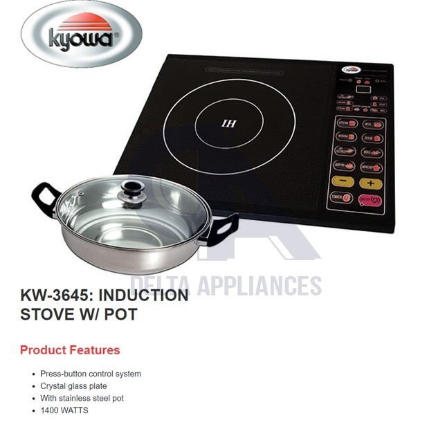 Kyowa Induction Cooker Stove With Pot Durable Glass Top Original w/ 1 ...