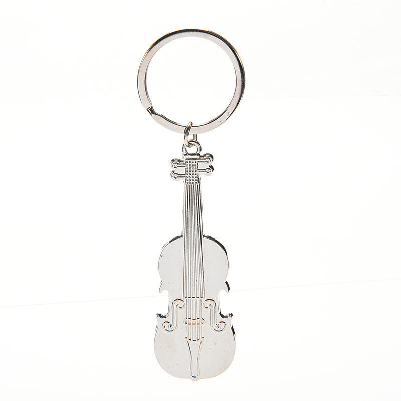 ☚7*2.5cm Creative design 1Pc Mini Violin Charm Metal Key Ring Chain ...