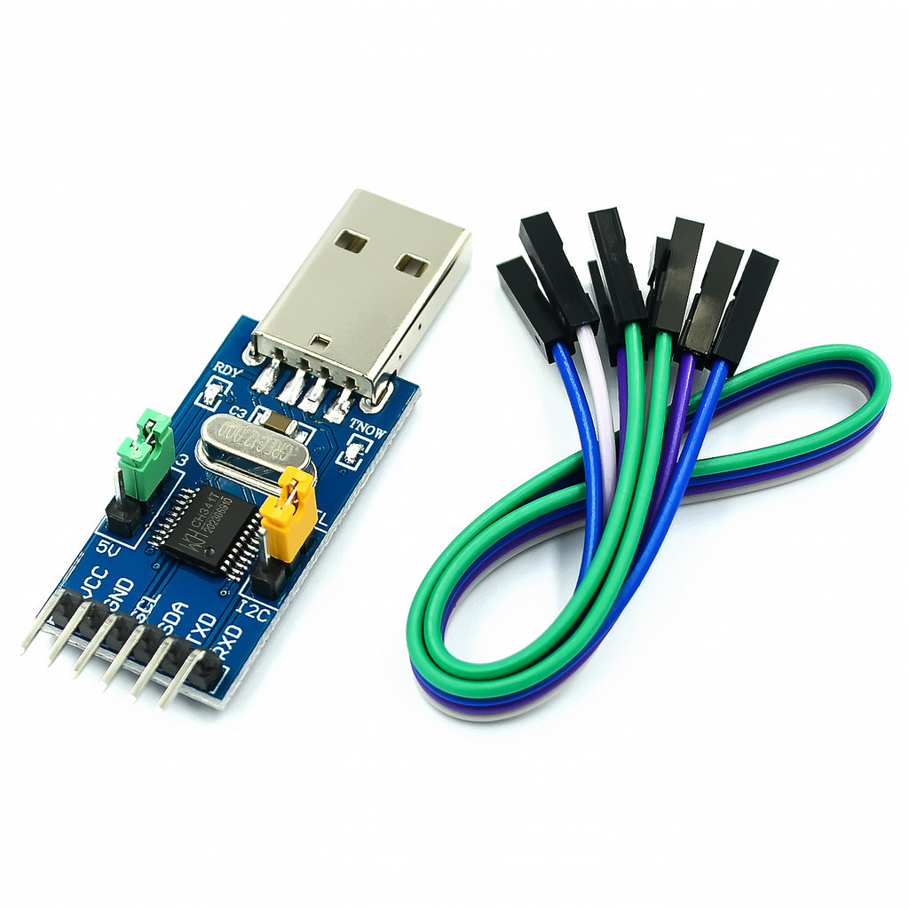 CH341T 2 in 1 module 3.3V 5V USB to I2C IIC UART USB to TTL single-chip ...