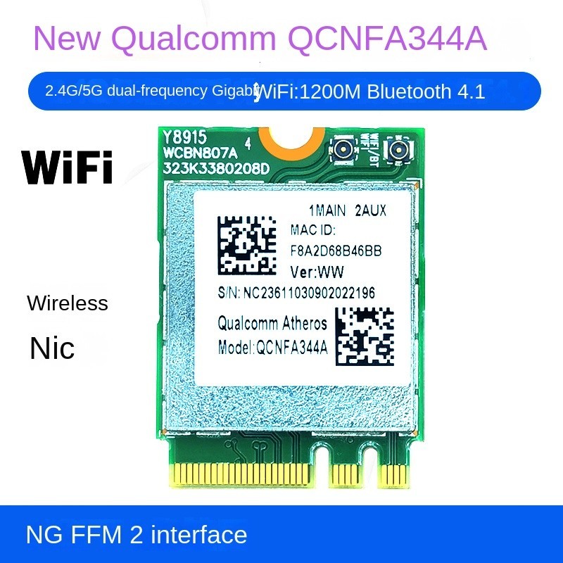 ♡Used Qualcomm Atheros Wireless AC Wi-Fi adapter QCNFA344A NFA344A 802 ...