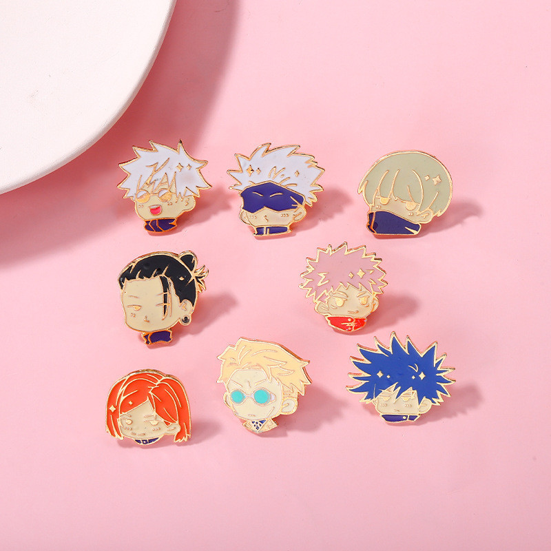 Jujutsu Kaisen Chibi Enamel Pins Gojo Satoru Itadori Yuji Custom Brooches Lapel Badges Cartoon ...