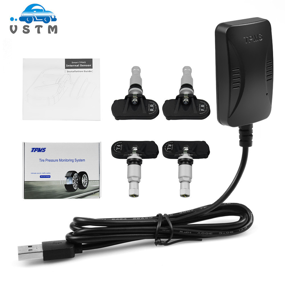 ♝2020 USB Android TPMS Car Tire Pressure Monitoring System Display 4 ...