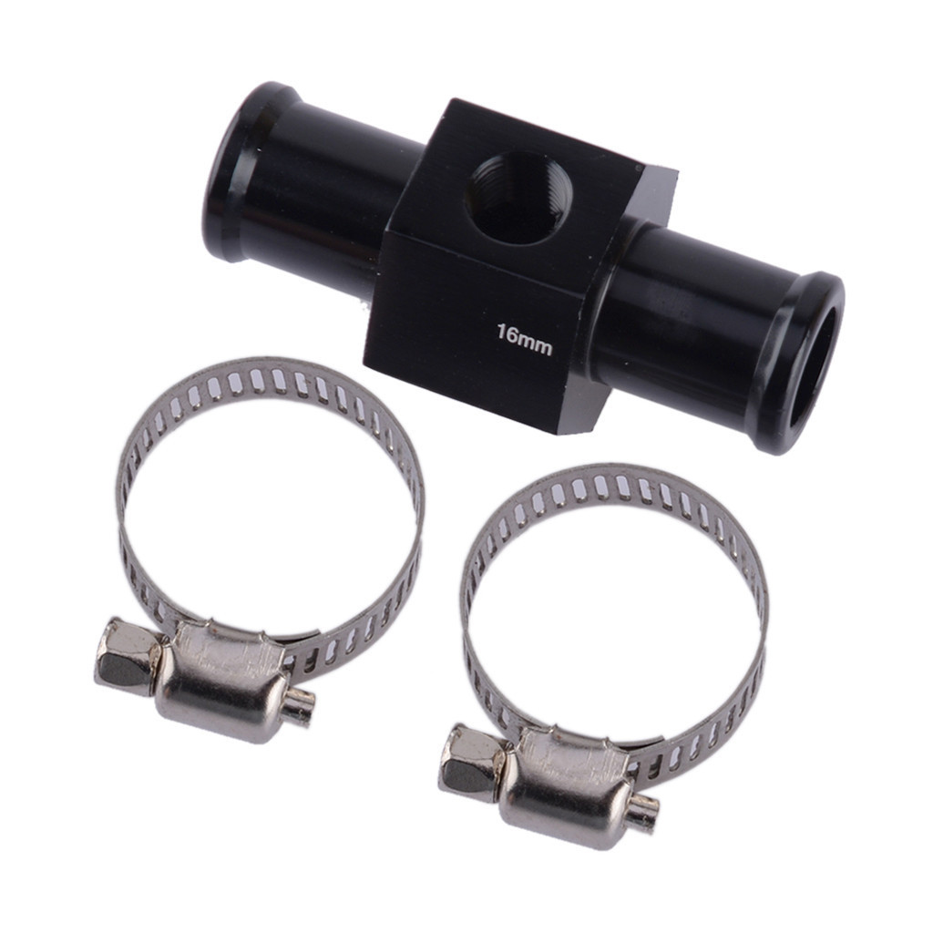 ⚔16mm Black Car Water Temp Temperature Gauge Sensor Joint Pipe Radiator ...
