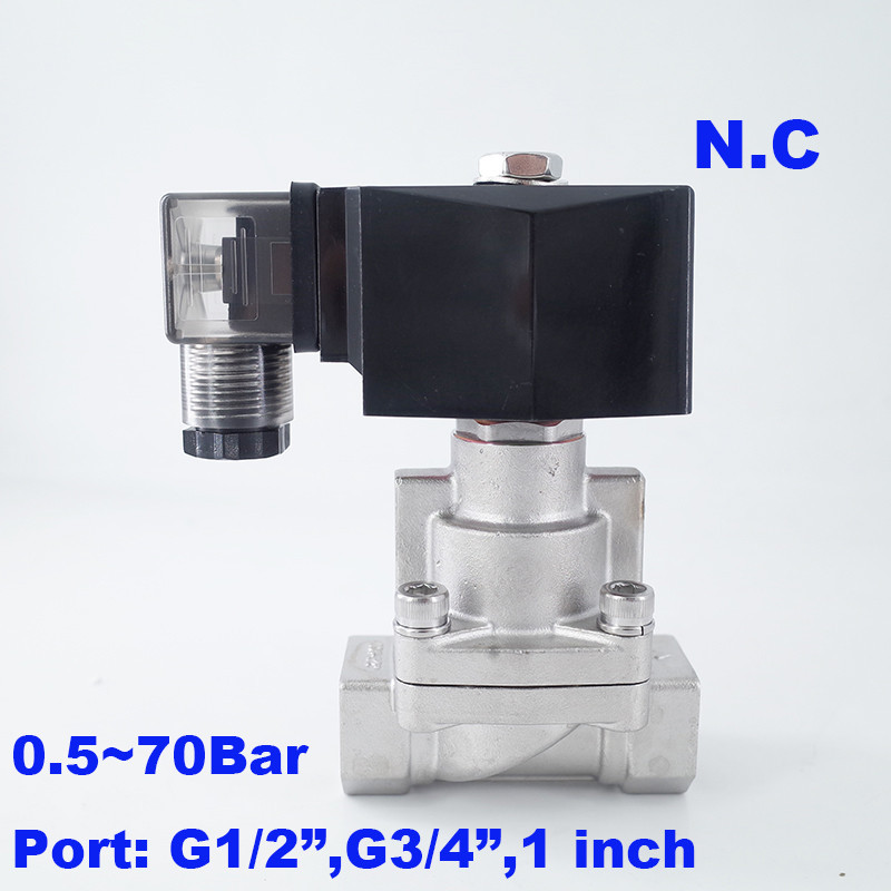 ⋛70bar SS304 Air Compressor Solenoid Valve 1/2\" 3/4 1 inch Orifice 15 ...