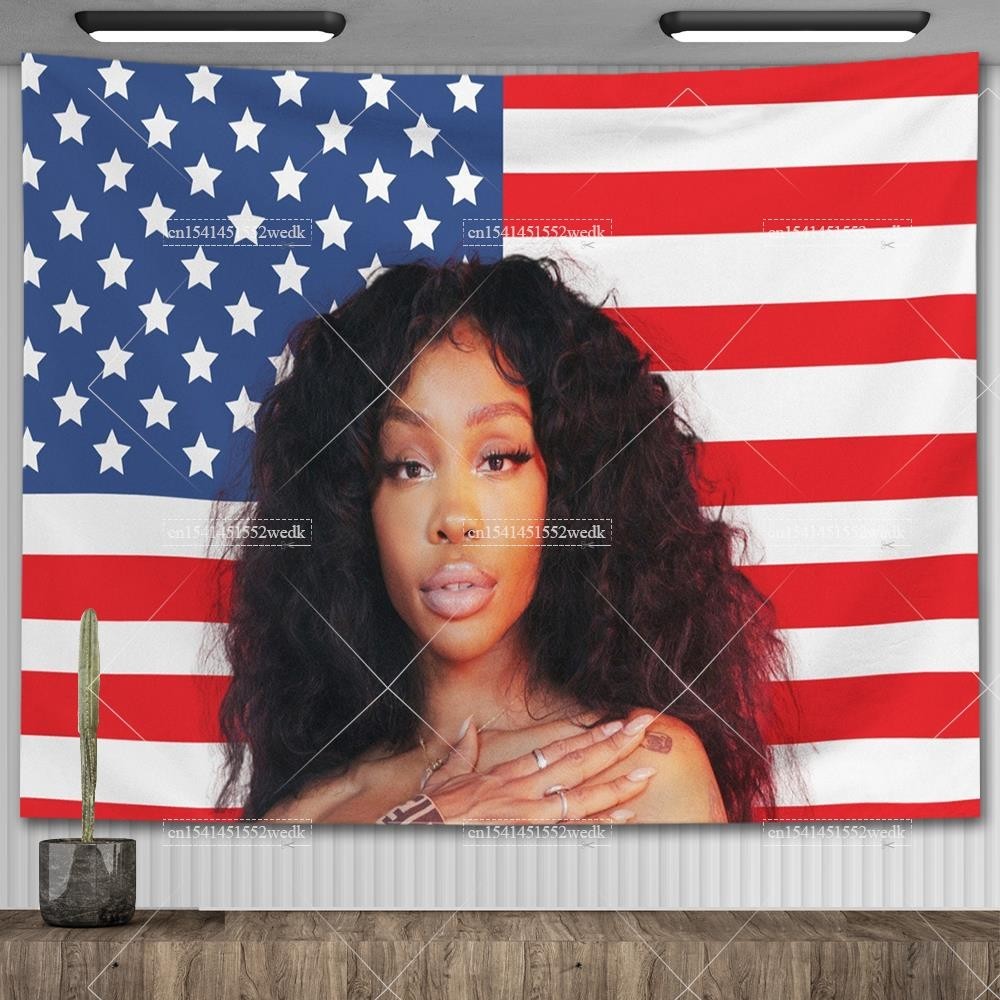 ☏Sza American Flag Tapestry Ctrl Album Cover Poster Wall Decor ...