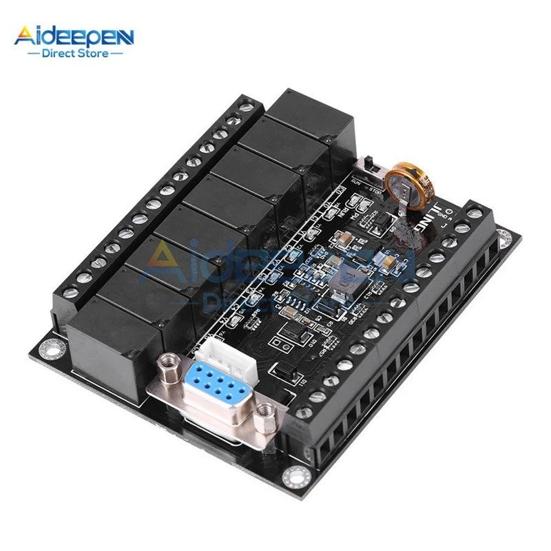 PLC Programmable Controller DC 24V Relay Module FX1N-20MR With Base Industrial Control Board ...