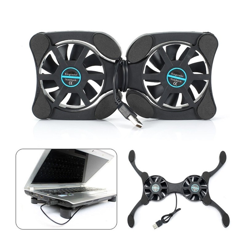 Laptop Cooling Base Dual Fan Adjustable Laptop Cooler Stand for 11-18 ...