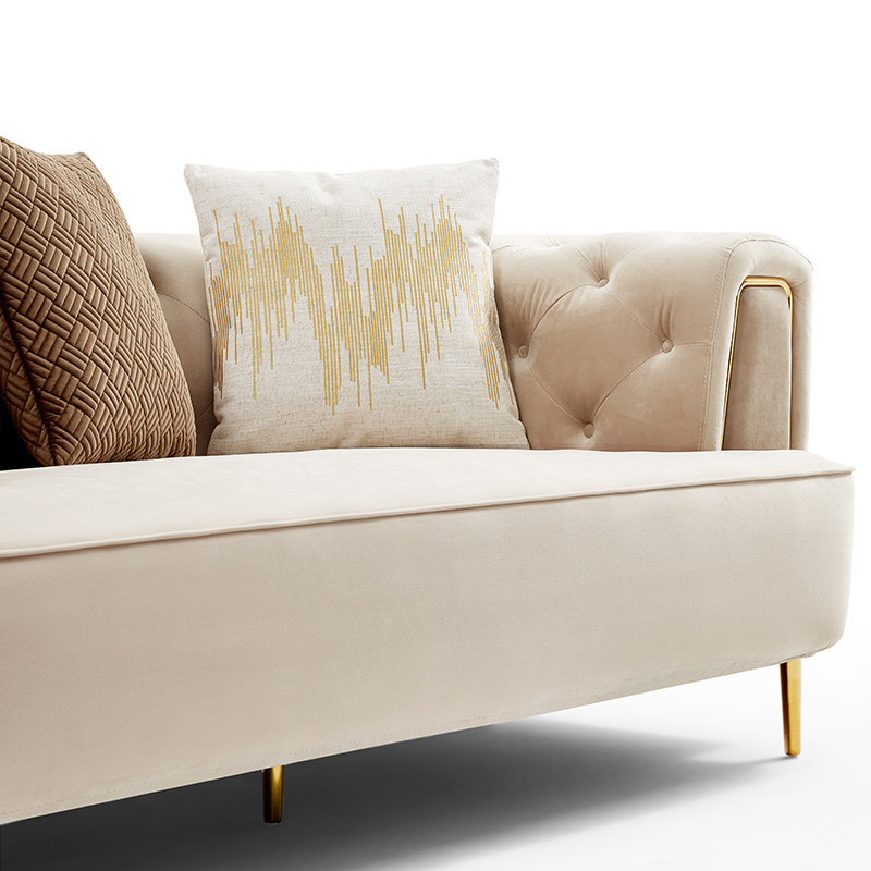 ★Modern Velvet Fabric Tufted Section Sofa Set Furniture Sectionals ...