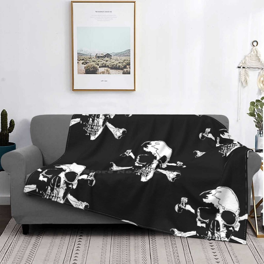 【Skull And Cross Bones White Fashion Soft Warm Throw Blanket Skull ...