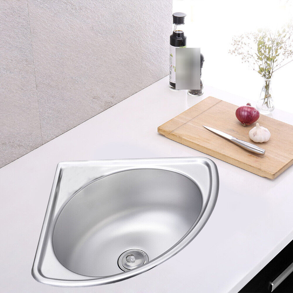 Modern Triangle Wash Basin Sink Stainless Steel Bathroom Corner Sink ...