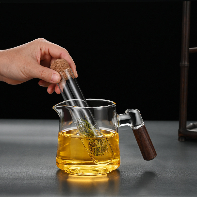 Transparent Glass Test Tube Tea Brewing Funnel Tea Filter Sieve Tea ...