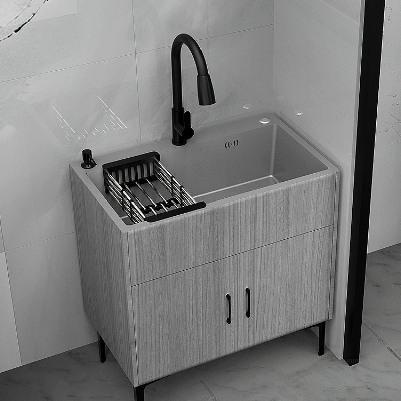 Kitchen Sinks Integrated Cabinet Large Single-slot Stainless Steel Wash ...