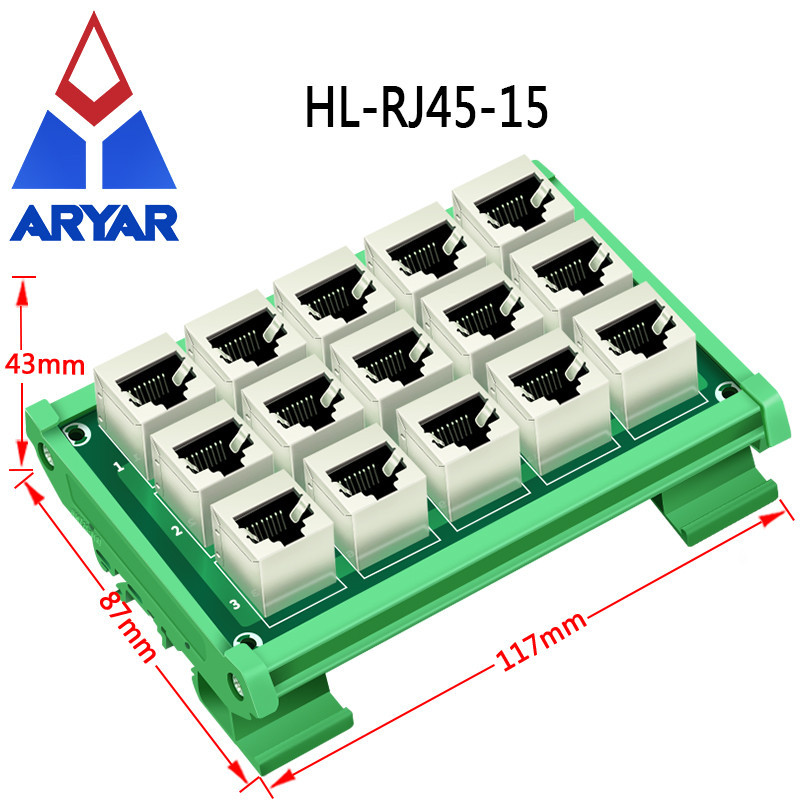 15 Way 15 Port RJ45 8p8c Female Socket To Terminal Block Adapter Pcb ...