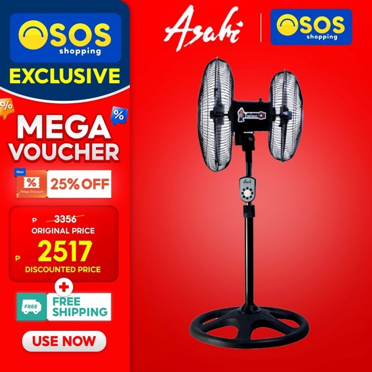 Asahi TW 6020 Twingo Double Head Stand Fan TW-6020 TW6020 •OSOS ...