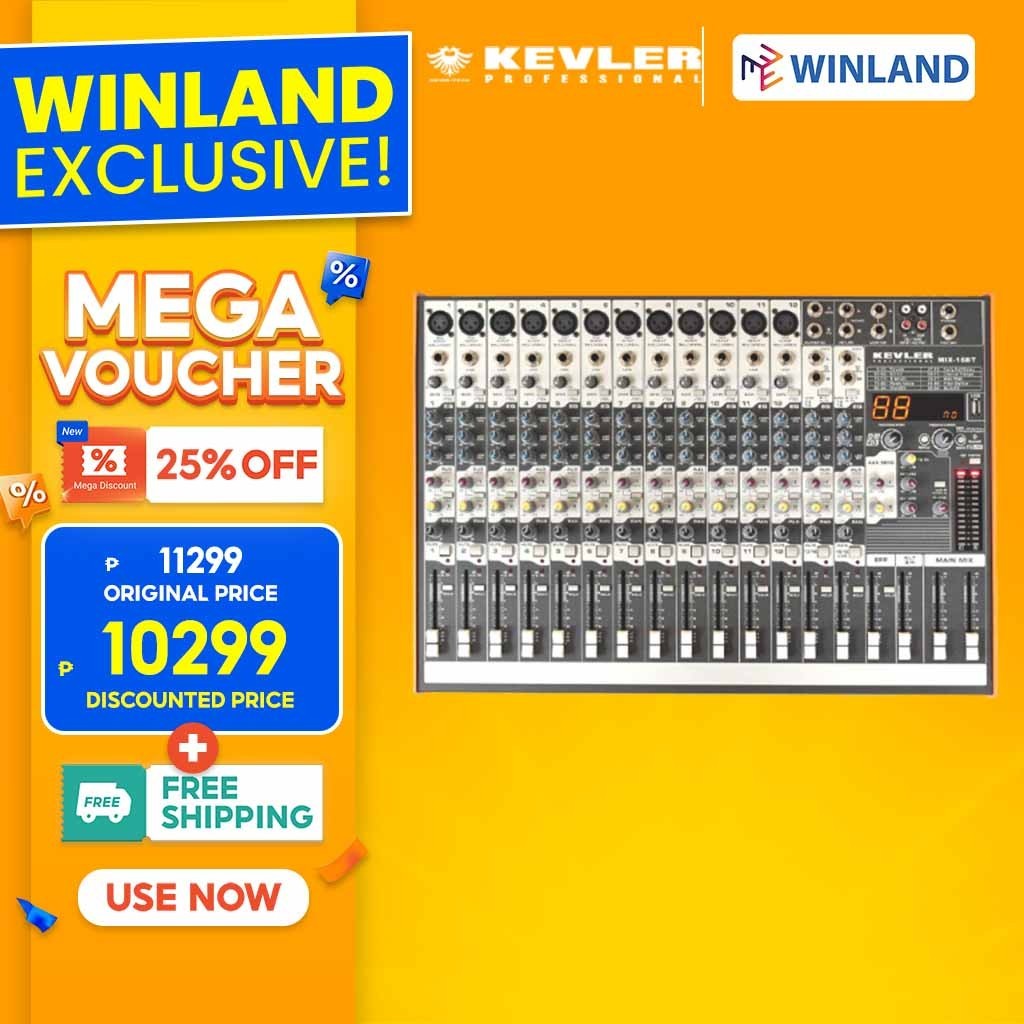 Kevler by Winland Professional 16 Channel Compact Mixer Audio MIX-16BT | Shopee Philippines