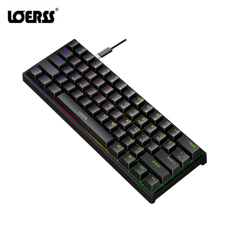 ☢LOERSS K620 Mechanical Keyboard Mini 61 Keys Gaming RGB Hotswap Type-C ...