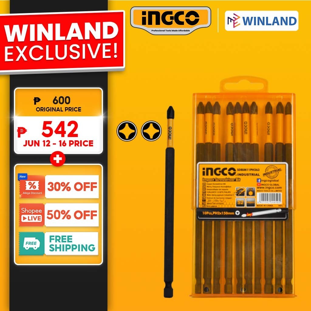 Ingco by Winland Impact Screwdriver Bit Screw Driver SDBIM11PH263 ING ...