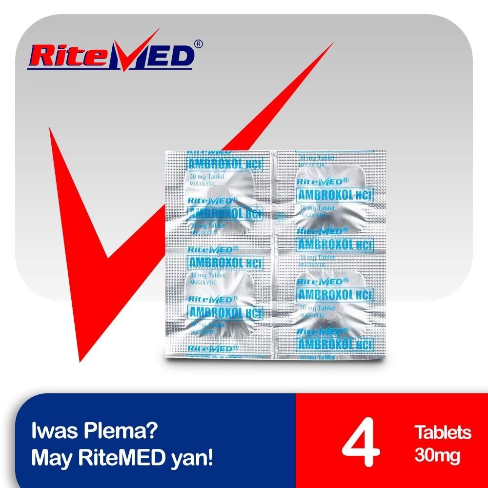 RiteMED Ambroxol 30mg 4 Tablets (Cough Relief) | Shopee Philippines