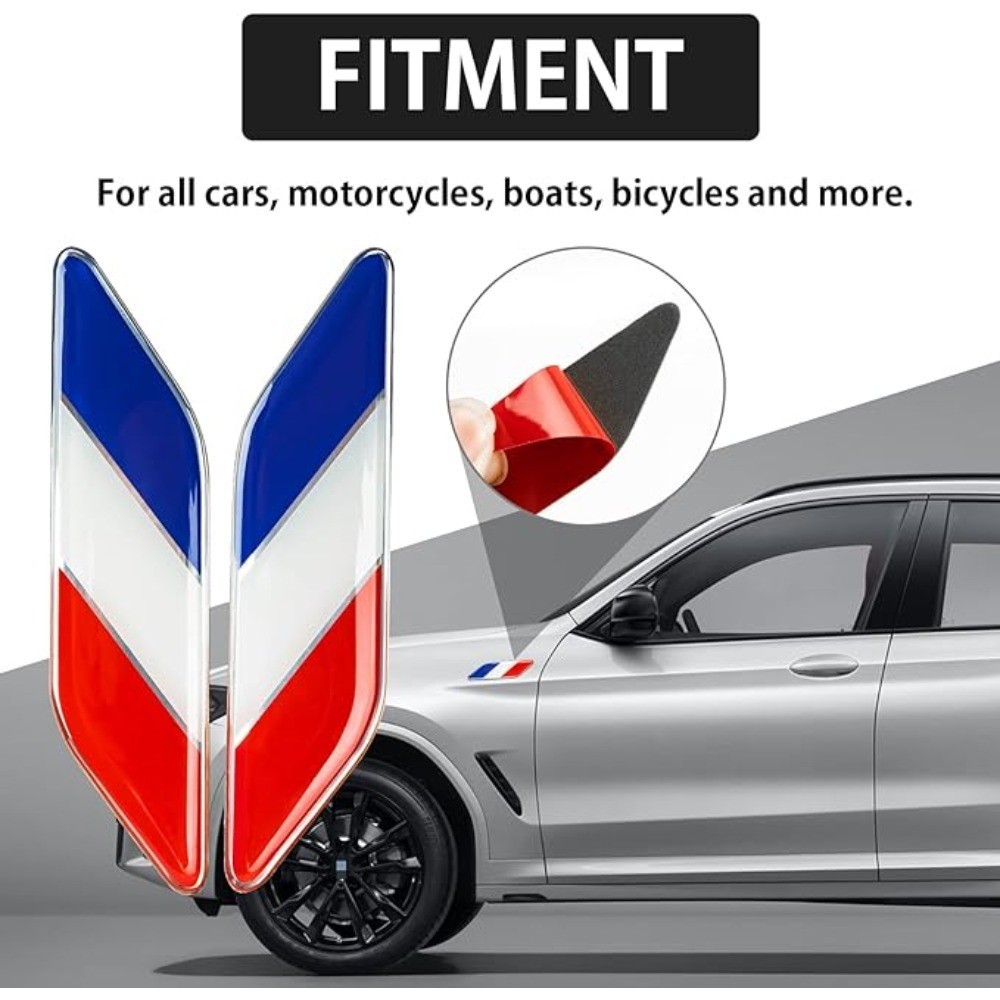 유Usually Car 3D Stickers Logo Cool Stylish Flag Flag Plate Stickers Car ...