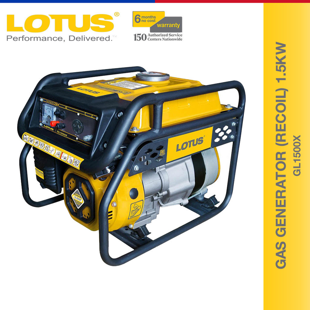 Lotus Gas Generator (RECOIL) 1.5KW GL1500X - Power Source | Shopee ...