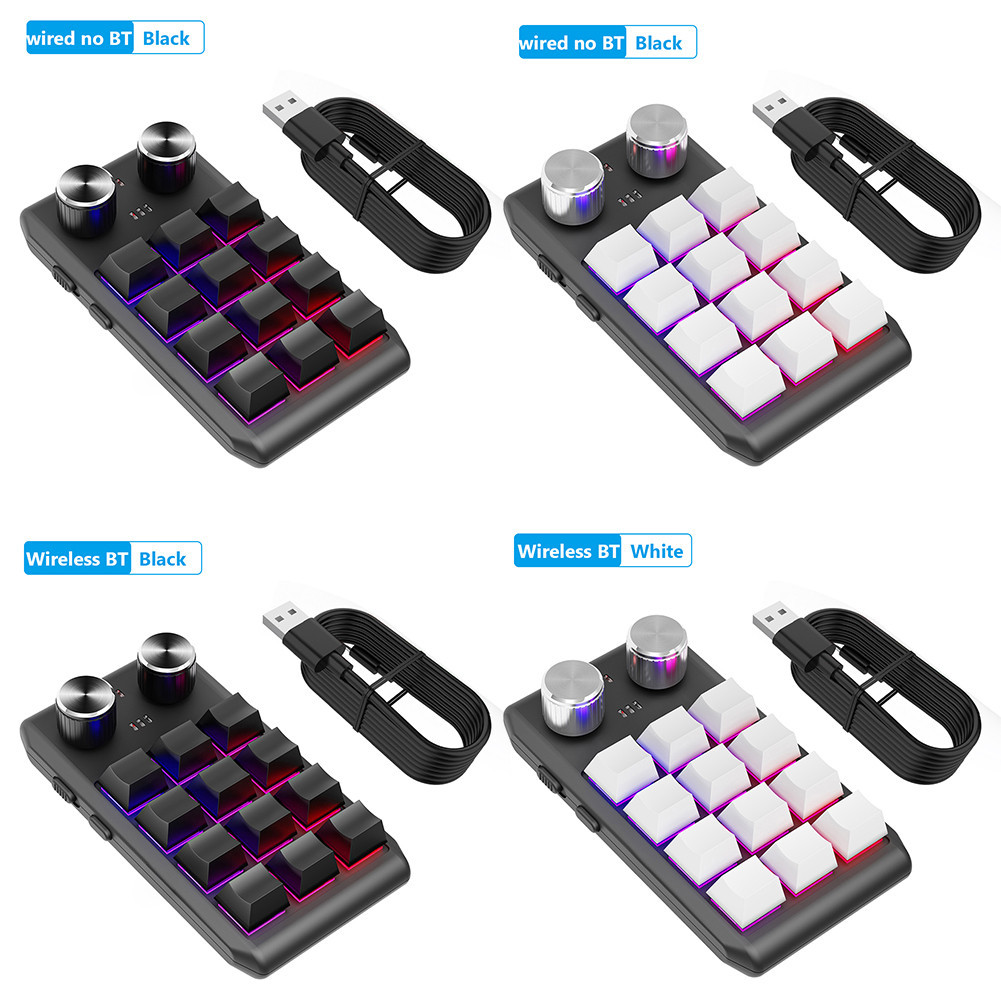 -1RGB One-handed Mechanical Keypad 12 Keys 2 Knobs DIY Mechanical ...