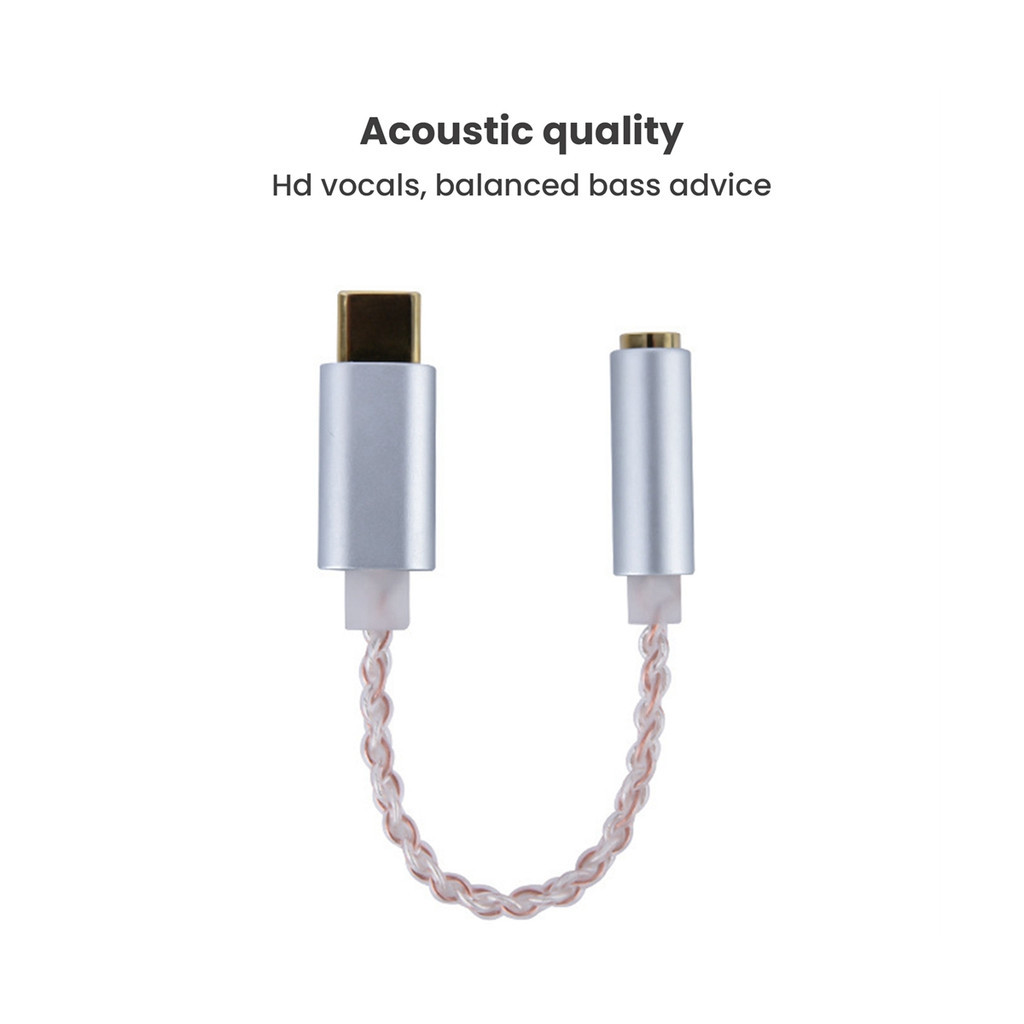 -HIFI DAC Earphone Amplifier USB Type C to 3.5mm Headphone Audio ...