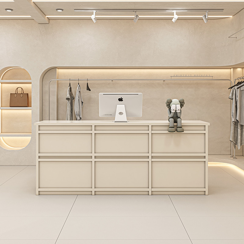 ☻Small Reception Desk Beauty Salon Wooden Office Executive Shop Counter ...