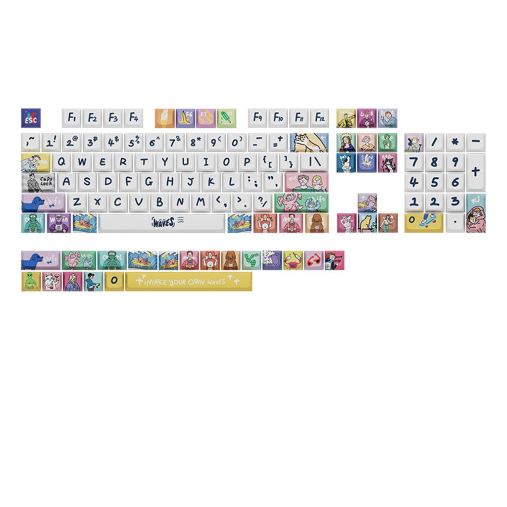 The wave graffitik mechanical keyboard cover is suitable for all RK ...