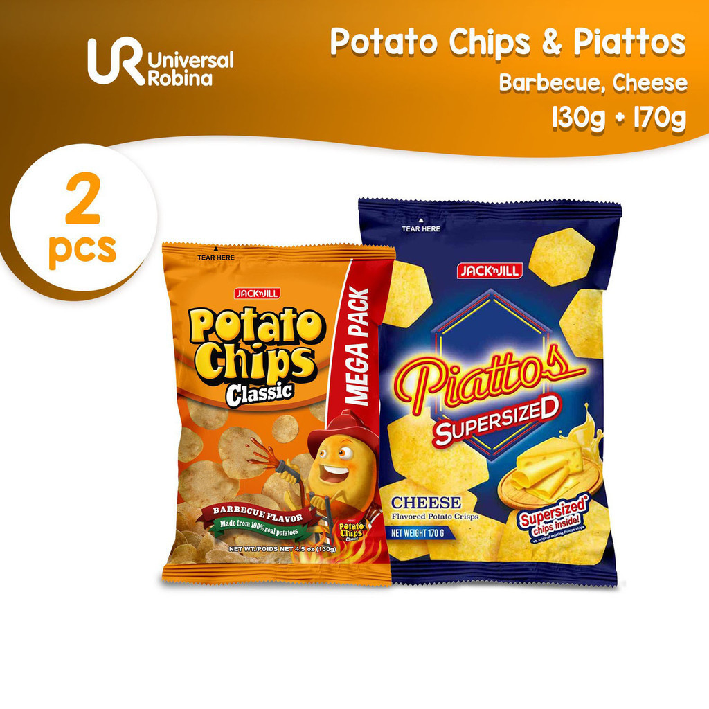 Potato Chips Classic Barbecue 130g and Piattos Supersized Cheese ...