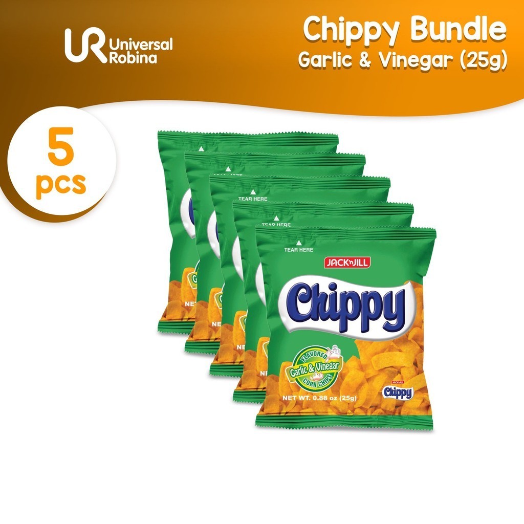Chippy Garlic & Vinegar Flavored Corn Chips 25g - 5 packs | Shopee ...