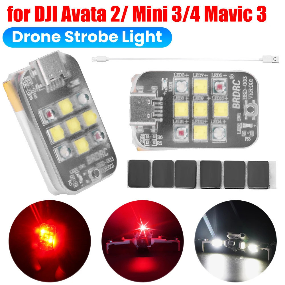Drone Strobe Light for DJI Avata 2/ Mini 3/4 Mavic 3 Blinking LED Flash ...