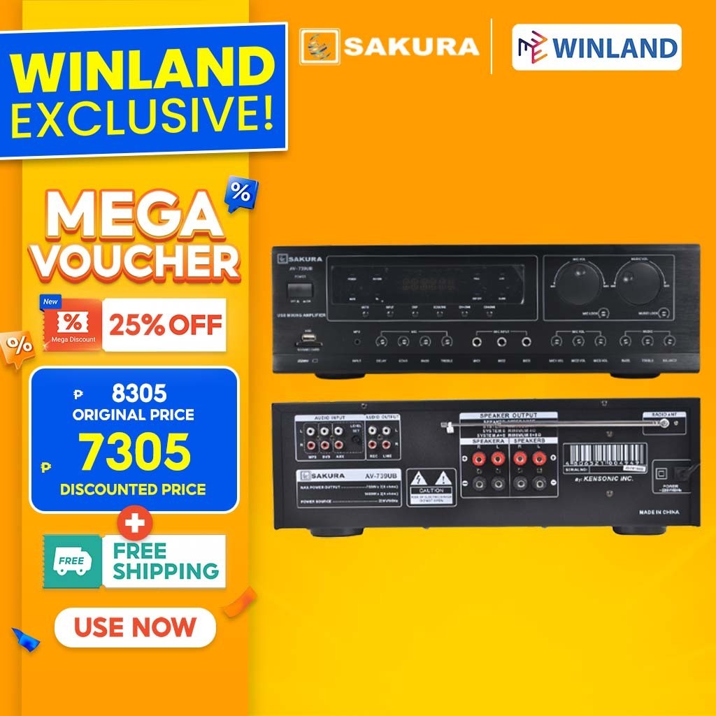 Sakura by Winland AV-739UB Mixing Amplifier 1400 Watts x 2 | Shopee Philippines