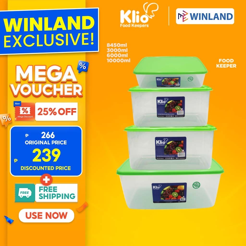 Klio by Winland Rectangular Stackable Food Keeper Plasticware Container ...