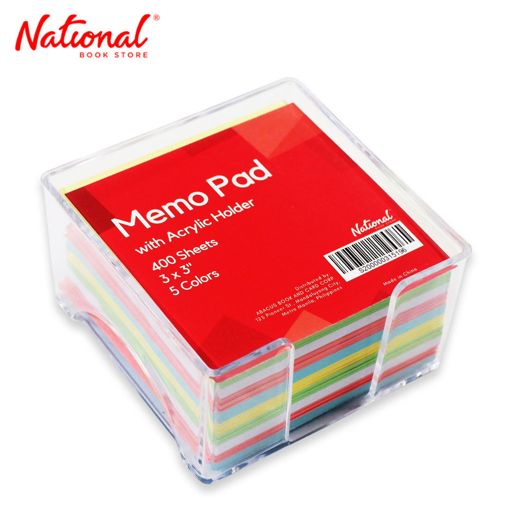 NBS Merch Memo Pad with Acrylic holder 3x3 inches 400 Sheets Assorted ...