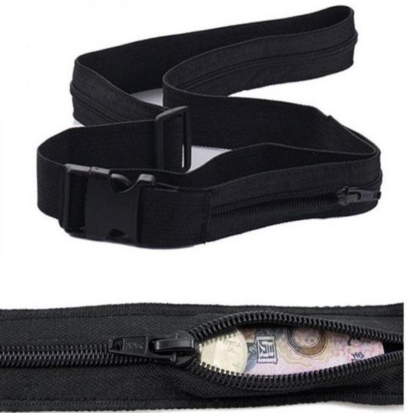 Travel Money Belt Black Money Belt - Waist Passport Wallet With Zipper ...