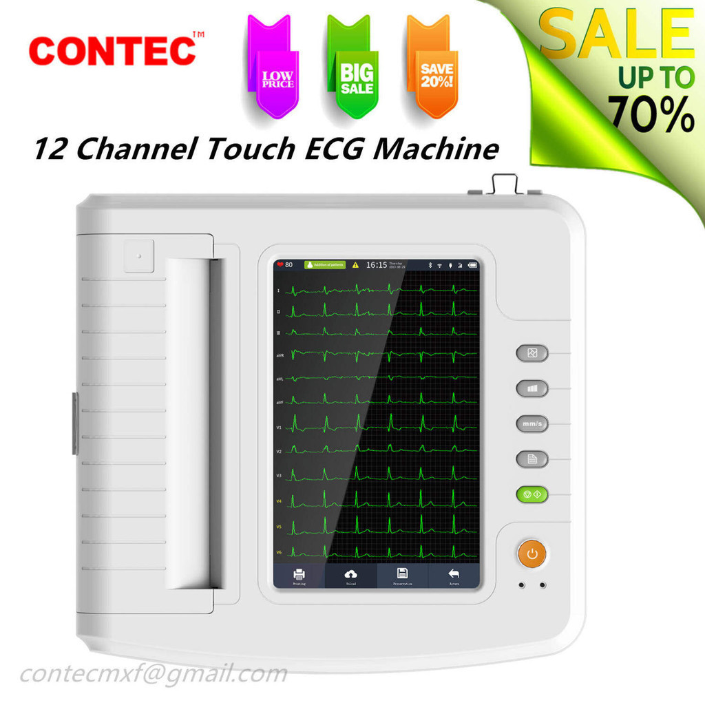 CONTEC NEW ECG Machine ECG1212G Digital Touch 12 Channel EKG Electrocardiograph Printer CE EKG ...