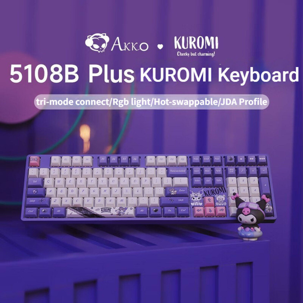 Akko Kuromi 5108B Plus Hot-swappable Wireless RGB Mechanical Keyboard ...