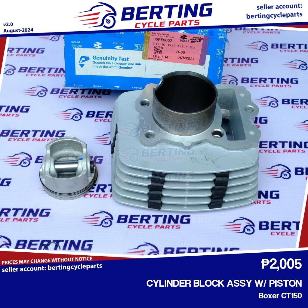 CYLINDER BLOCK ASSY PISTON Kawasaki Boxer CT150 Genuine 36PF0002 BORE ...