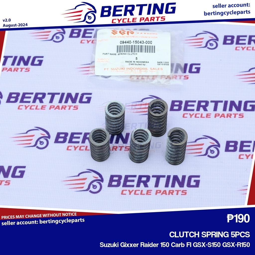 SGP CLUTCH SPRING 5PCS Suzuki Gixxer Raider 150 Carb FI GSX-S150 GSX ...