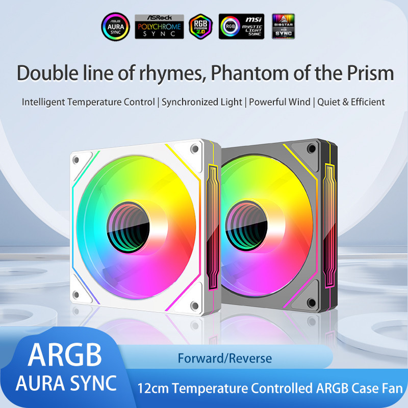 ☑12cm ARGB 5V 3Pin 4 Pin PWM Computer Chassis Fan 800-1800 RPM CPU Case ...