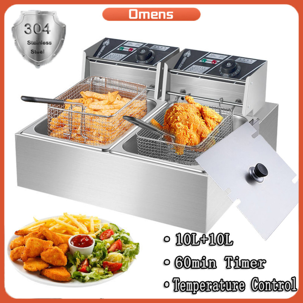 Single Dual Deep Fryers With Timing Electric Stainless Steel Deep Oil ...