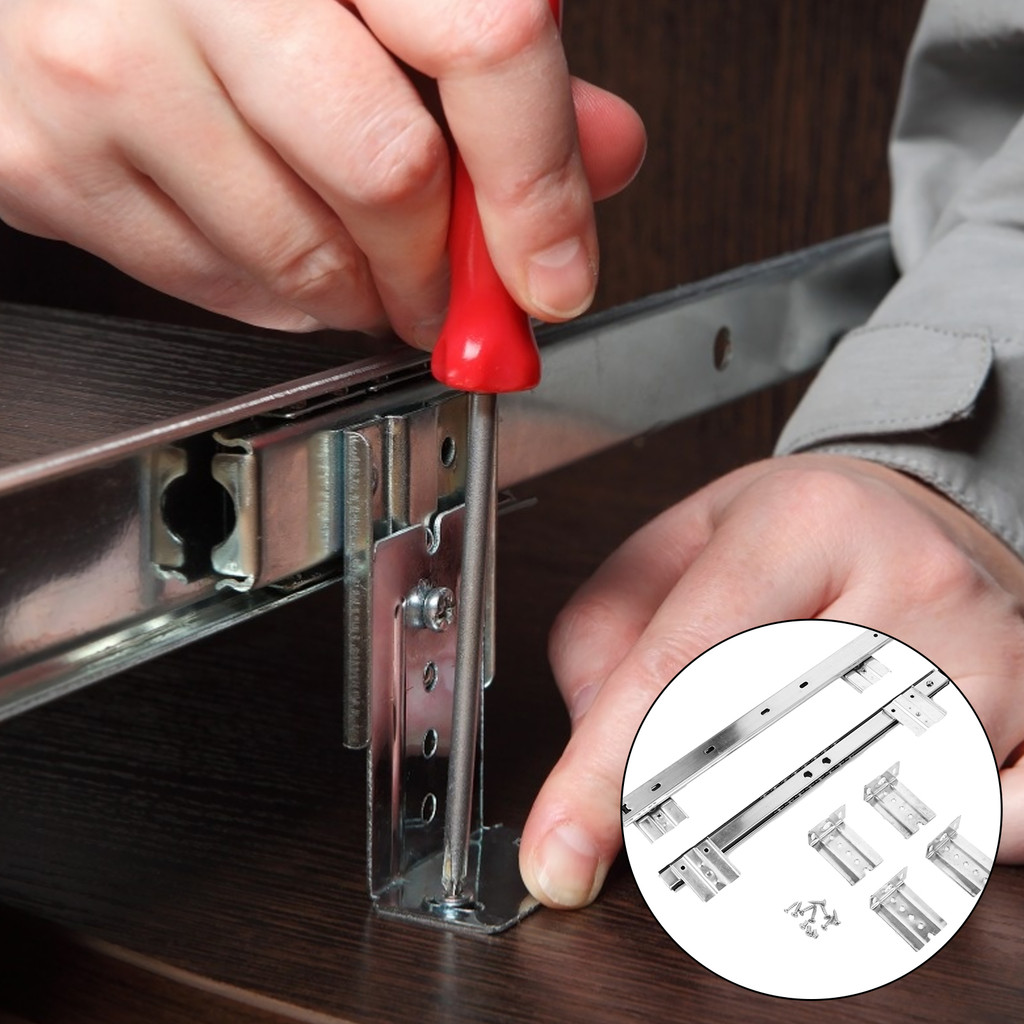 유Desk Keyboard Drawer Rail Desk Tray Slide Rail Track Adjustable Steel ...