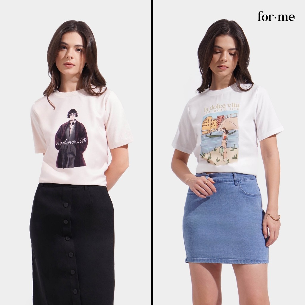 ForMe Regular Fit Graphic T-Shirt Collection For Women | Shopee Philippines