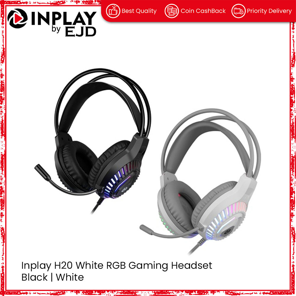 Inplay H20 RGB | Black | White | Gaming Headset | EJDalanon | Shopee ...