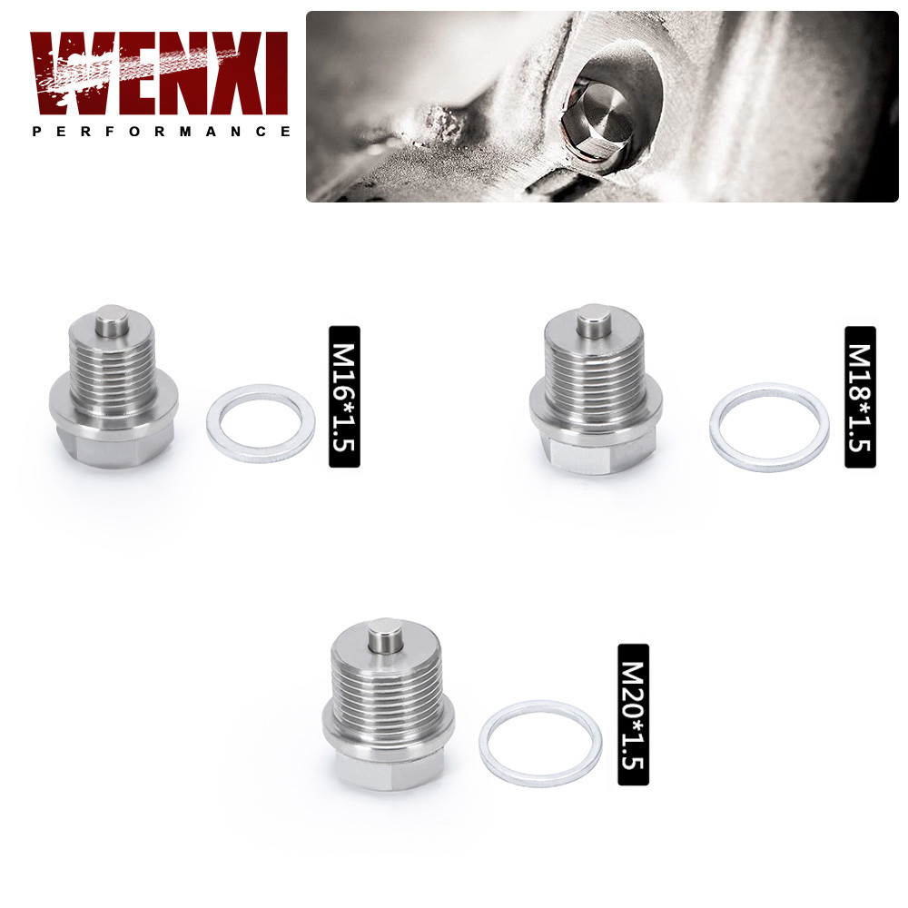 ☼M16x1.5 M18x1.5 M20x1.5 Stainless Steel Magnetic Oil Drain Plug &Oil Drain Sump Nut For Most BM ...