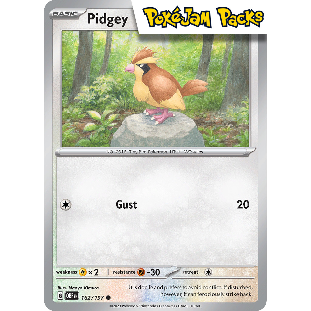 Pidgey - 162/197 - Common - Obsidian Flames - Pokémon TCG | Shopee ...