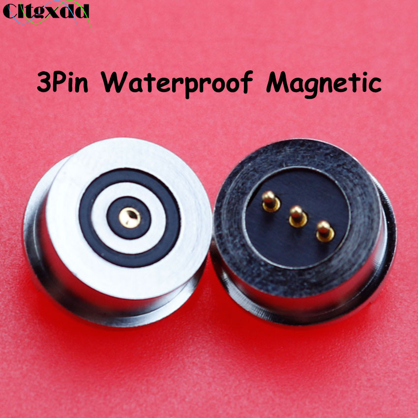 ~1Pair 3Pin Waterproof Magnetic Pogo Pin Connector Spring Loaded Male ...